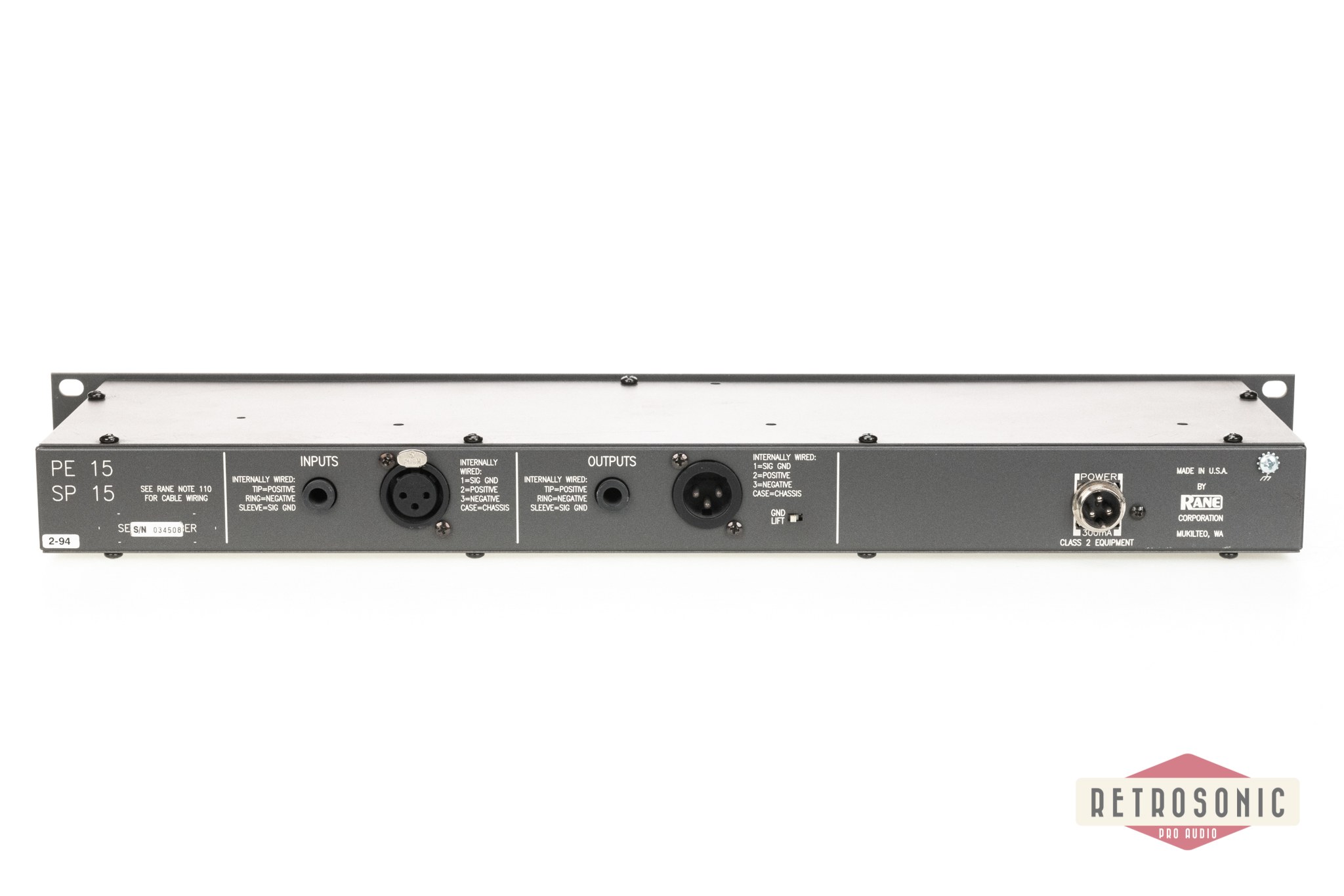 Rane SP15 Studio Parametric Equalizer/Notch Filter